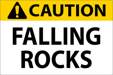 Caution sign falling rocks Royalty Free Vector Image