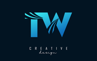 Creative colorful letters tw t w logo Royalty Free Vector