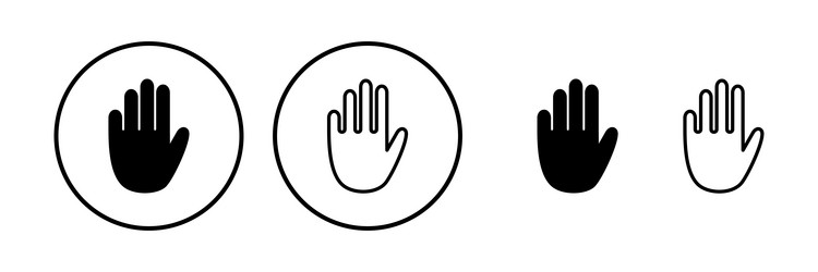 Hand icon symbols palm Royalty Free Vector Image