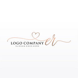 Er initial handwriting logo design Royalty Free Vector Image