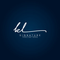 Kl simple signature logo - handwritten template Vector Image