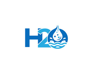 Abstract letter h2o or h20 water bubble logo Vector Image