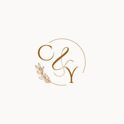 Letter cy wedding monogram logo design Royalty Free Vector