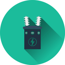 Circle light blue with bulb icon Royalty Free Vector Image