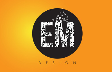 Em e m letter logo design in black colors Vector Image