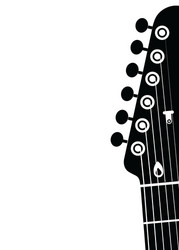 Electric and bass guitar headstock silhouettes Vector Image