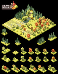 Isometric small town map Royalty Free Vector Image