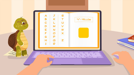 Yellow educational worksheet for kids learning Vector Image