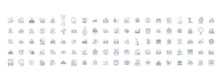 Businessman line icons collection shoreline Vector Image