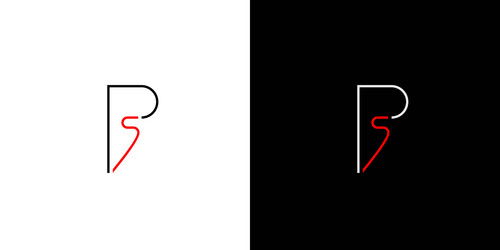Unique and modern letter ps initials logo design Vector Image