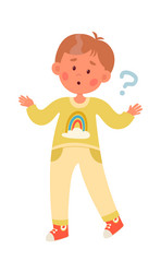 Child boy questioning Royalty Free Vector Image
