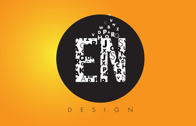 En e n letter modern logo design with yellow Vector Image