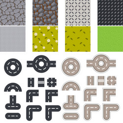 Street road pavements tile patterns top view Vector Image