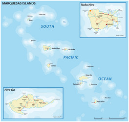 Map of the islands hiva oa tahuata Royalty Free Vector Image