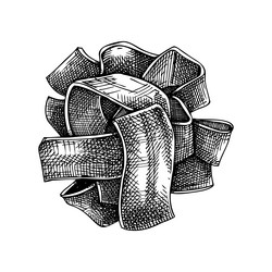 Hand drawn konbu sketch kombu - edible seaweed Vector Image