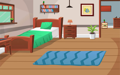 Village room inside cartoon background Royalty Free Vector