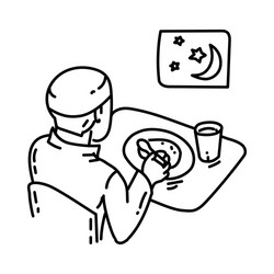 Mutabbaq icon doodle hand drawn or outline Vector Image