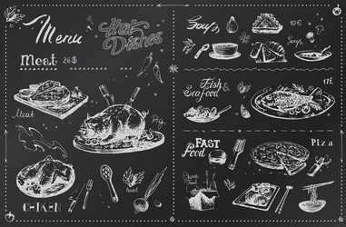 Menu Meat Chalk Vector Images (over 1,000)
