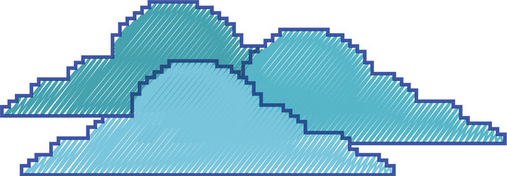 Clouds pixel climate day nature Royalty Free Vector Image