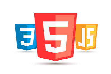 Html5 css3 js icon set web development logo Vector Image