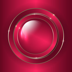 White and gold 3d circle button elegant circle 3d Vector Image
