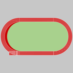 Cartoon running track stadium Royalty Free Vector Image