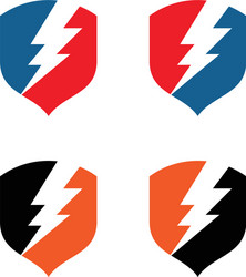 Red thunderbolt icon logo template design eps 10 Vector Image