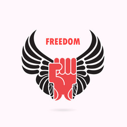 Hand wing human overlapping overlay logo icon Vector Image