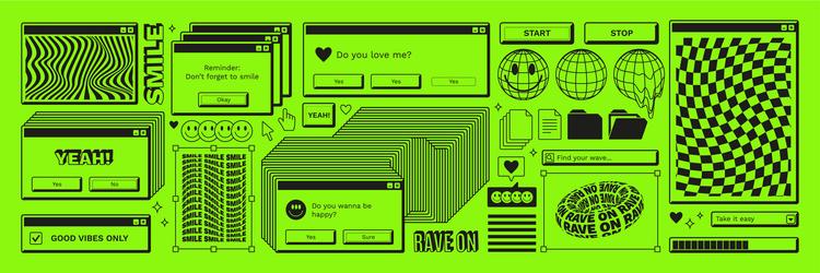 Old web ui retro windows user interface alert Vector Image