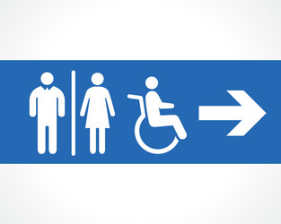 Blue man and woman public access icons set Vector Image