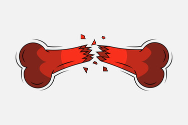 Broken bone fracture crack and trauma Royalty Free Vector