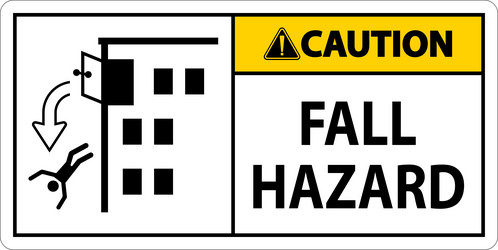Caution sign fall hazard Royalty Free Vector Image