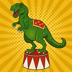 Dinosaur riding skateboard pop art Royalty Free Vector Image