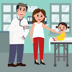A doctor helping kids Royalty Free Vector Image