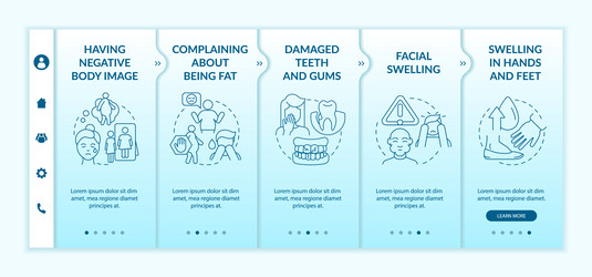 Bulimia signs loop infographic template Royalty Free Vector