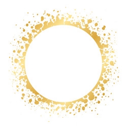 Abstract round gold ink splatter frame golden Vector Image