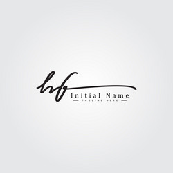 Initial letter hf logo simple alphabet Royalty Free Vector