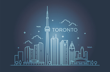 Linear banner of toronto line art Royalty Free Vector Image