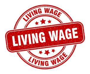 Living wage stamp label round grunge Royalty Free Vector