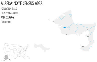 Map of nome census area in alaska usa Royalty Free Vector