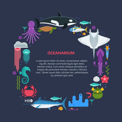 Sea life border frame Royalty Free Vector Image