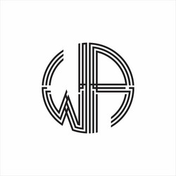 Wa logo with circle rounded negative space design Vector Image