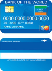 Credit card front and back side Royalty Free Vector Image