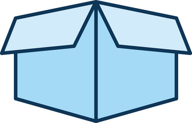 Blue packing box over a white background Vector Image