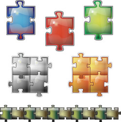 3d jigsaw puzzle pieces symbol of teamwork Vector Image
