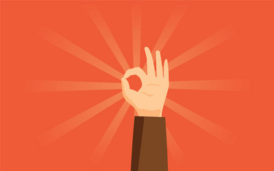 Hand gesture ok sign Royalty Free Vector Image
