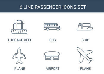 8 passenger icons Royalty Free Vector Image - VectorStock