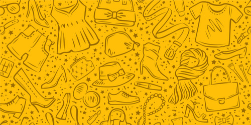 Fashion seamless background clothing collection Vector Image
