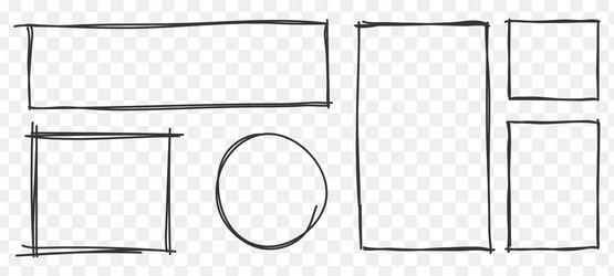 Rectangle frame line square shape outline on hand Vector Image