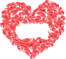 Valentines day red roses heart inverted isolated Vector Image